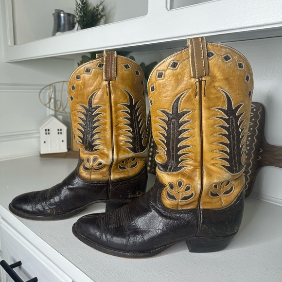 Tony Lama | Shoes | Vintage Tony Lama Black Label Cowboy Boots ...